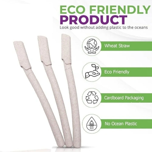 Wheat Straw Dermaplaning eyebrow facial razor for Women - Eco Origin